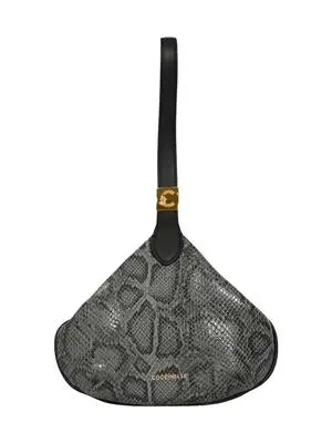 COCCINELLE Python-print Leather Mini Handbag With Wrist Strap - Grey
