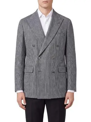 Tagliatore Double-breasted Virgin Wool And Cashmere Blazer With Peak Lapels - Black