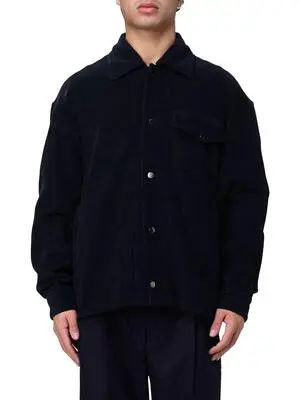 PAOLO PECORA Regular Fit Shirt Jacket In Corduroy With Flap Pockets - Blue