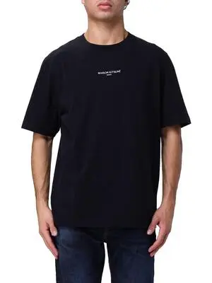Maison Kitsuné Cotton T-shirt With Contrast Logo And Crew Neck - Black