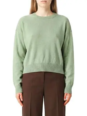 TWINSET Cashmere And Silk Crewneck Sweater With Dropped Shoulders - Green