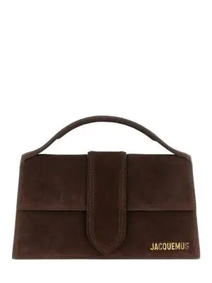 Jacquemus Le Grand Bambino Suede Leather Handbag With Logo - Brown