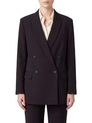 TWINSET Double-breasted Viscose Blend Blazer With Peak Lapels - Brown