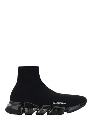 Balenciaga Speed 2.0 High-top Slip-on Sneakers In Technical Fabric With Logo - Black
