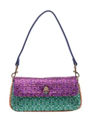 Kurt Geiger Pickle Crystal And Rhinestone Embellished Polyester Shoulder Bag - Multicolor