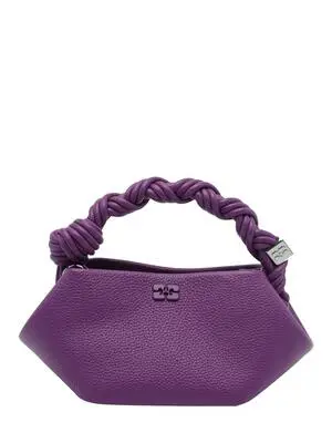 GANNI Small Bou Handbag With Braided Handle And Butterfly Logo - Violet
