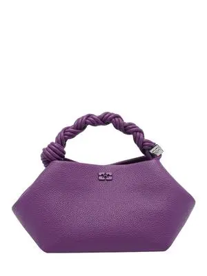 GANNI Bou Handbag In Recycled Materials With Braided Handle And Logo - Violet