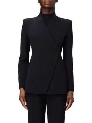 HANITA Cropped Double-breasted Blazer With Concealed Fastening - Black