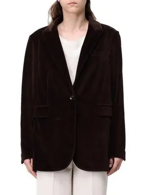 CIRCOLO 1901 Single-breasted Velvet Blazer With Peak Lapels - Burnt