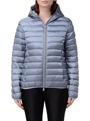 SAVE THE DUCK Short Nylon Puffer Jacket With Hood And Thermoplume® Padding - Avion