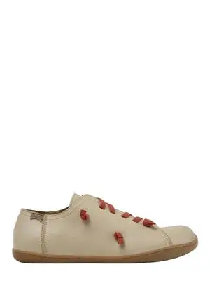 CAMPER Twins Leather Slip-on Trainers With Embroidery And Elastic Laces