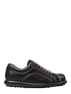 Camper Pelotas Low-top Sneakers In Leather With Contrast Stitching - Black