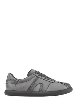 Camper Twins Calfskin Leather Trainers With Brogue Detailing And Tonal Logo Grey