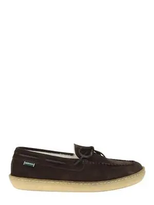 SEBAGO Suede Calfskin Boat Shoes With Laces - Brown