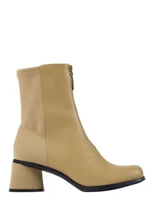 Camper Kiara Bicolour Smooth Leather Ankle Boots With Medium Heel - Beige
