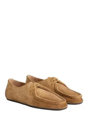 JIL SANDER Hood Lace Up Moc Toe Loafers - Walnut