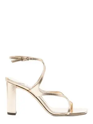 JIMMY CHOO Square-headed High-heeled Sandals White