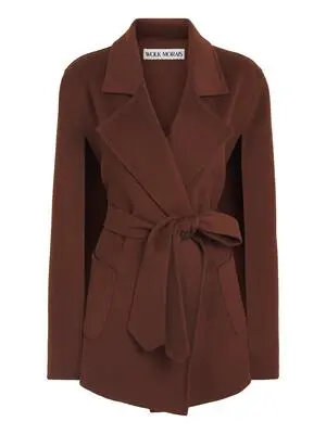 WOLK MORAIS Cashmere Tie-waist Cape - Brown