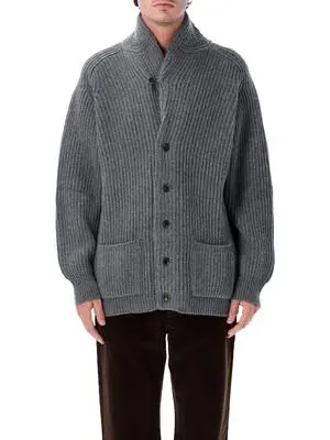 Filson Shawl Collar Rib-knit Button Cardigan - Grigio