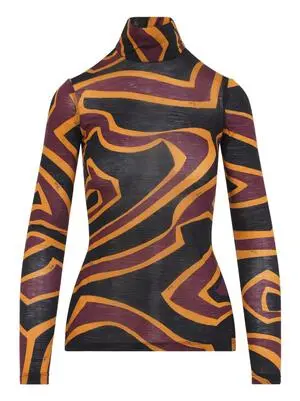 Emilio Pucci Long Sleeve Turtleneck Top - Multicolour