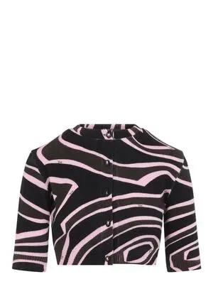 Emilio Pucci Pucci Cropped Wool Cardigan For Women Multicolour