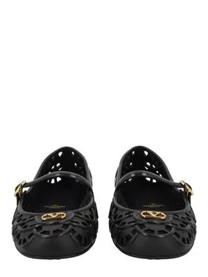 VALENTINO Valentino Garavani Women's Black Leather Flats