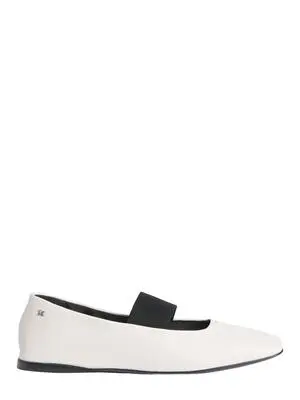 Max Mara Nappa Leather Ballet Flats - Ivory