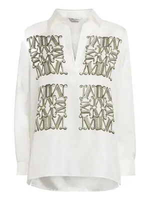 Max Mara Silk Monogram Shirt - Brown