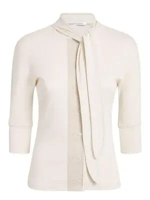 LEMAIRE Stretch-cotton-linen Ascot Scarf T-shirt - Ivory
