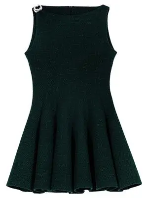 Maje Tweed Sleeveless Mini Dress - Green