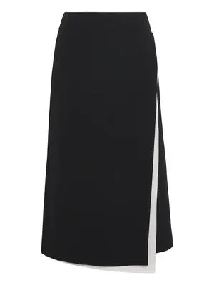 Lafayette 148 New York Asymmetric A-line Midi Skirt - Black