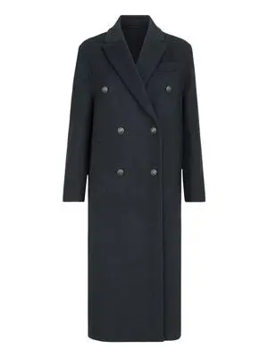 Brunello Cucinelli Cashmere Double-breasted Overcoat - Blue