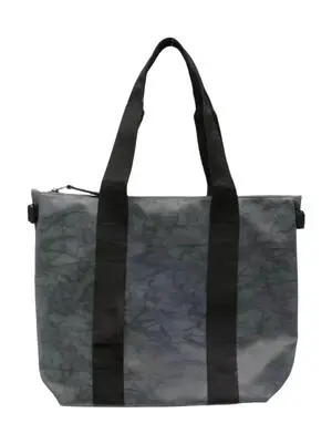 Rains Marble-print Tote Bag Grey