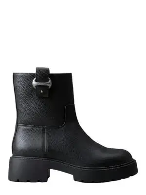 CALVIN KLEIN Logo-plaque Pebbled Boots
