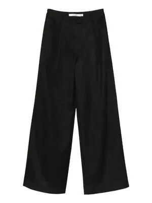 GESTUZ Pleated Wide-leg Trousers - Black