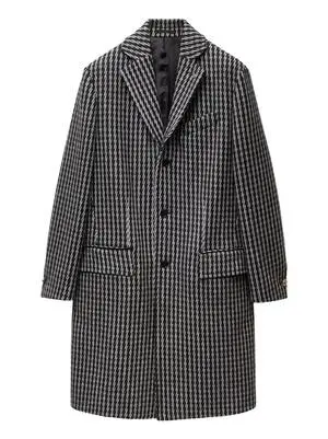 Versace Jacquard Wool & Cashmere Coat - Black