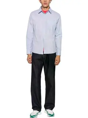 Iceberg Vertical-stripe Logo-embroidered Shirt - Blue