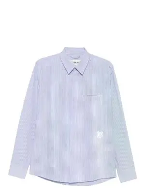 Iceberg Vertical-stripe Logo-embroidered Shirt - Blue