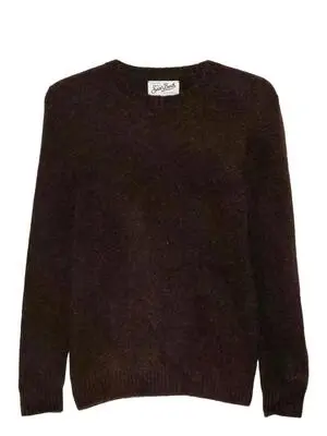 MC2 SAINT BARTH Brushed-knit Crew-neck Sweater Brown