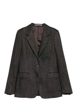 Tagliatore Herringbone-pattern Single-breasted Jacket - Grey
