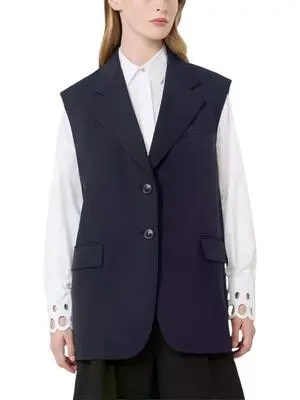 Max Mara Sleeveless Wool Waistcoat - Blue