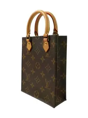 LOUIS VUITTON Petit Sac Plat Monogram Canvas Tote Bag