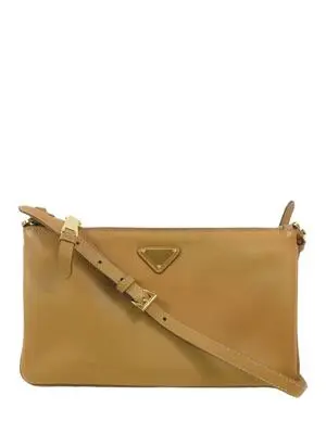 PRADA Enamel Triangle Logo Shoulder Bag