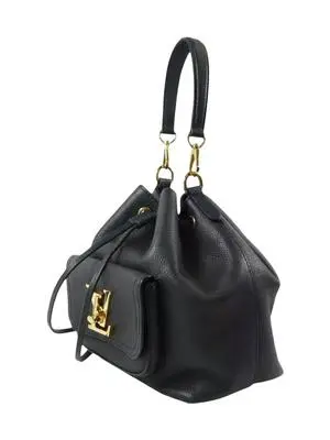 LOUIS VUITTON Lockme Bucket Leather Tote Bag - Black