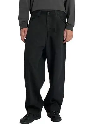 Carhartt Work In Progress Logo-patch Wide-leg Jeans - Black
