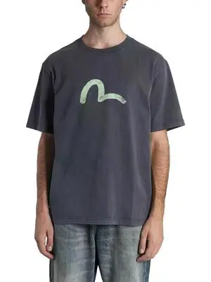 EVISU Ebisu & Seagull Logo-print T-shirt - Grey