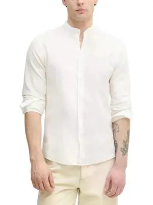 LINDBERGH Band-collar Long-sleeve Shirt - Neutrals