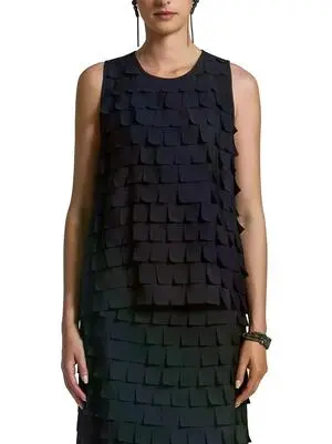 Peserico Layered Laser-cut Top - Blue