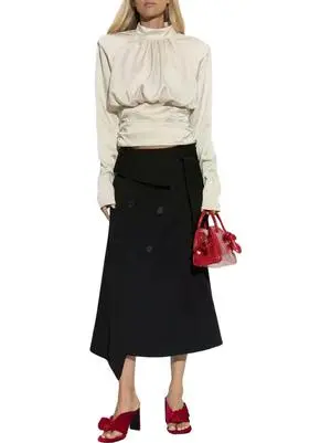 RÓHE Double-breasted Asymmetrical Midi Skirt - Black