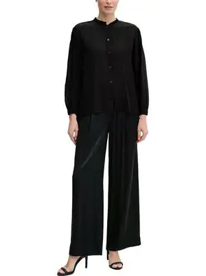 MARC AUREL Ruffled-collar Long-sleeve Shirt - Black
